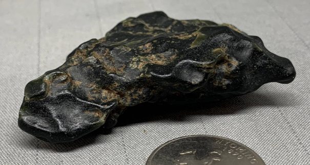 Dark Emerald Cinder nugget of Wyoming nephrite jade with crystal ...